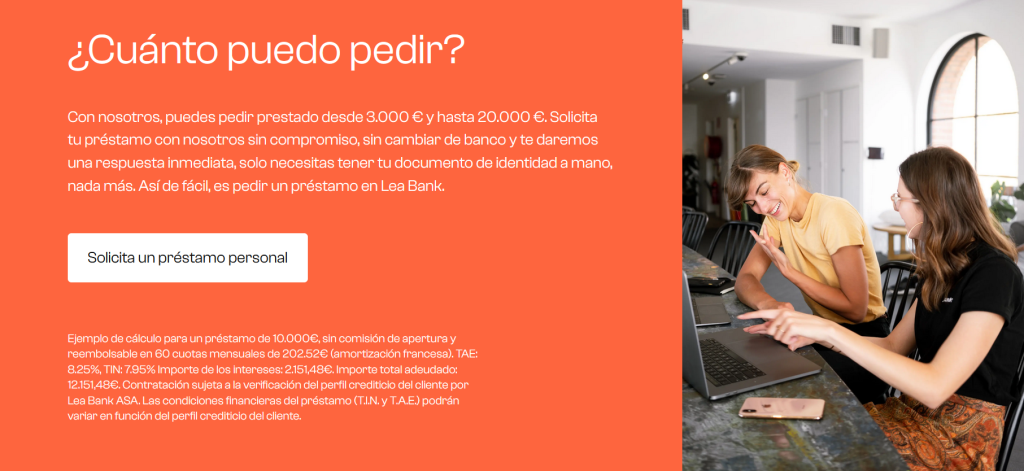 Lea Bank - Préstamo personal online - Necesidades Financieras